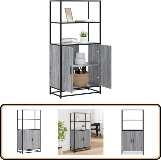 vidaXL Hoge kast - Grijs Sonoma Eiken - 68x35x139 cm Hoge Kast ...