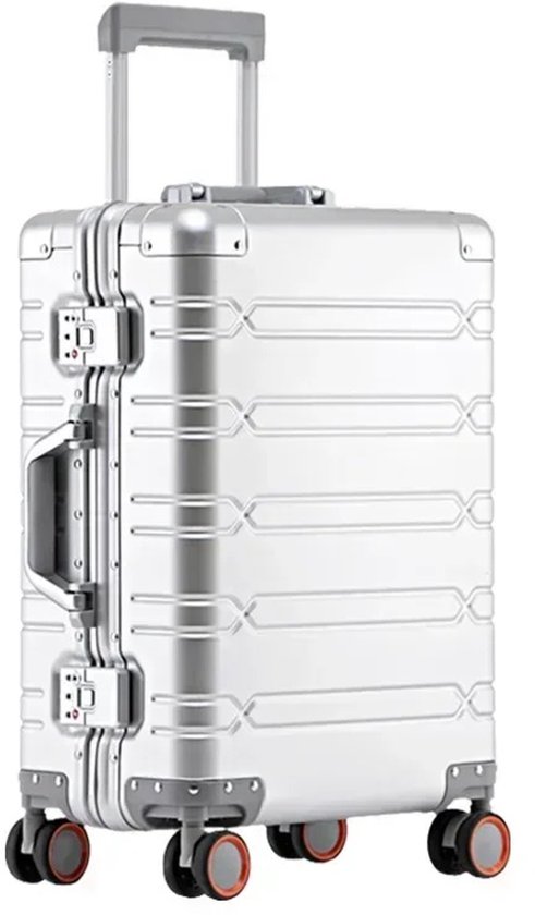 Koopiez Koffer - Reiskoffer - Zilver - Aluminium - Wieltjes - 65 cm ...