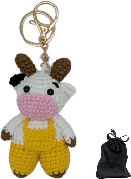 Grand X - Sleutelhanger Koe - Sleutelhanger dier - Sleutelhanger Stof ...