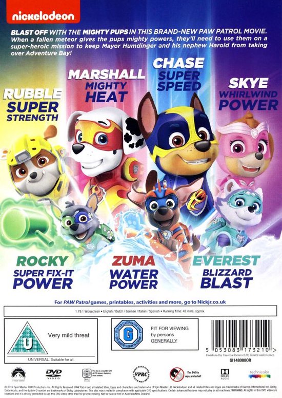 Paw Patrol: Mighty Pups (Dvd), Justin Paul Kelly | Dvd's | bol.com