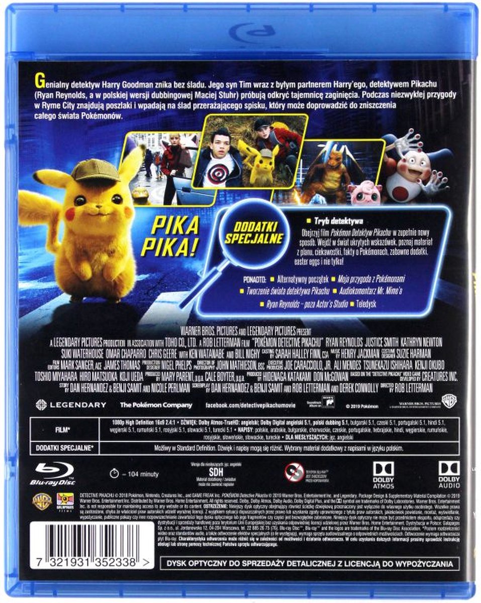 Pokémon: Detective Pikachu [Blu-Ray] (Blu-ray), Suki Waterhouse | Dvd's ...