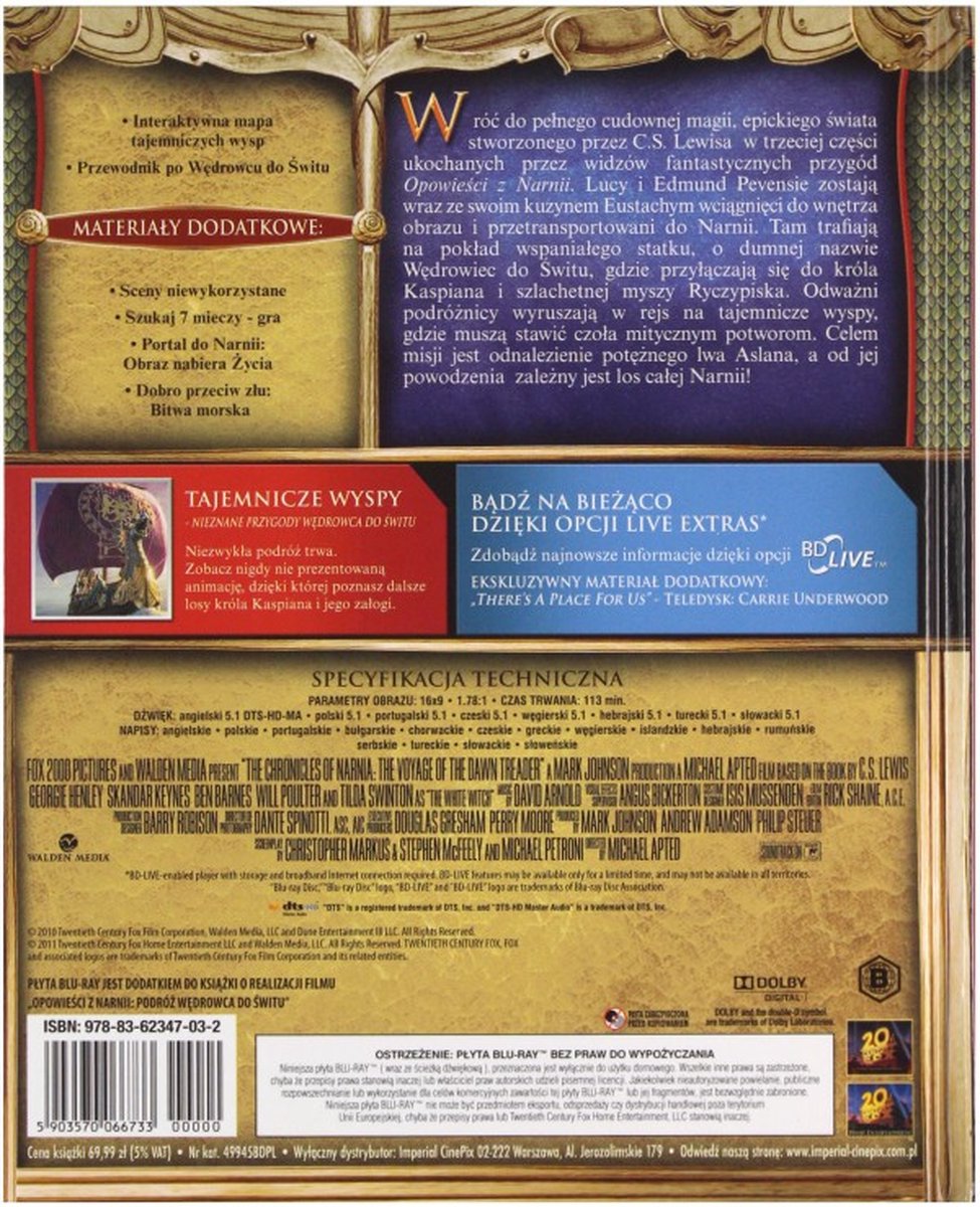 De Kronieken van Narnia: De Reis van het Drakenschip [Blu-Ray] (Blu-ray ...
