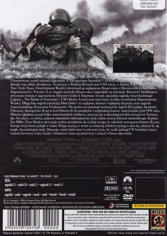 Saving Private Ryan [DVD] (Dvd), Rolf Saxon | Dvd's | bol