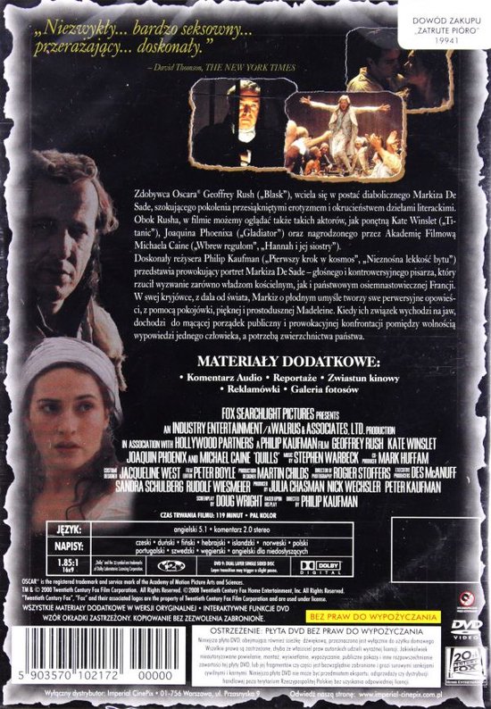 Quills [DVD] (Dvd), Kate Winslet | Dvd's | bol