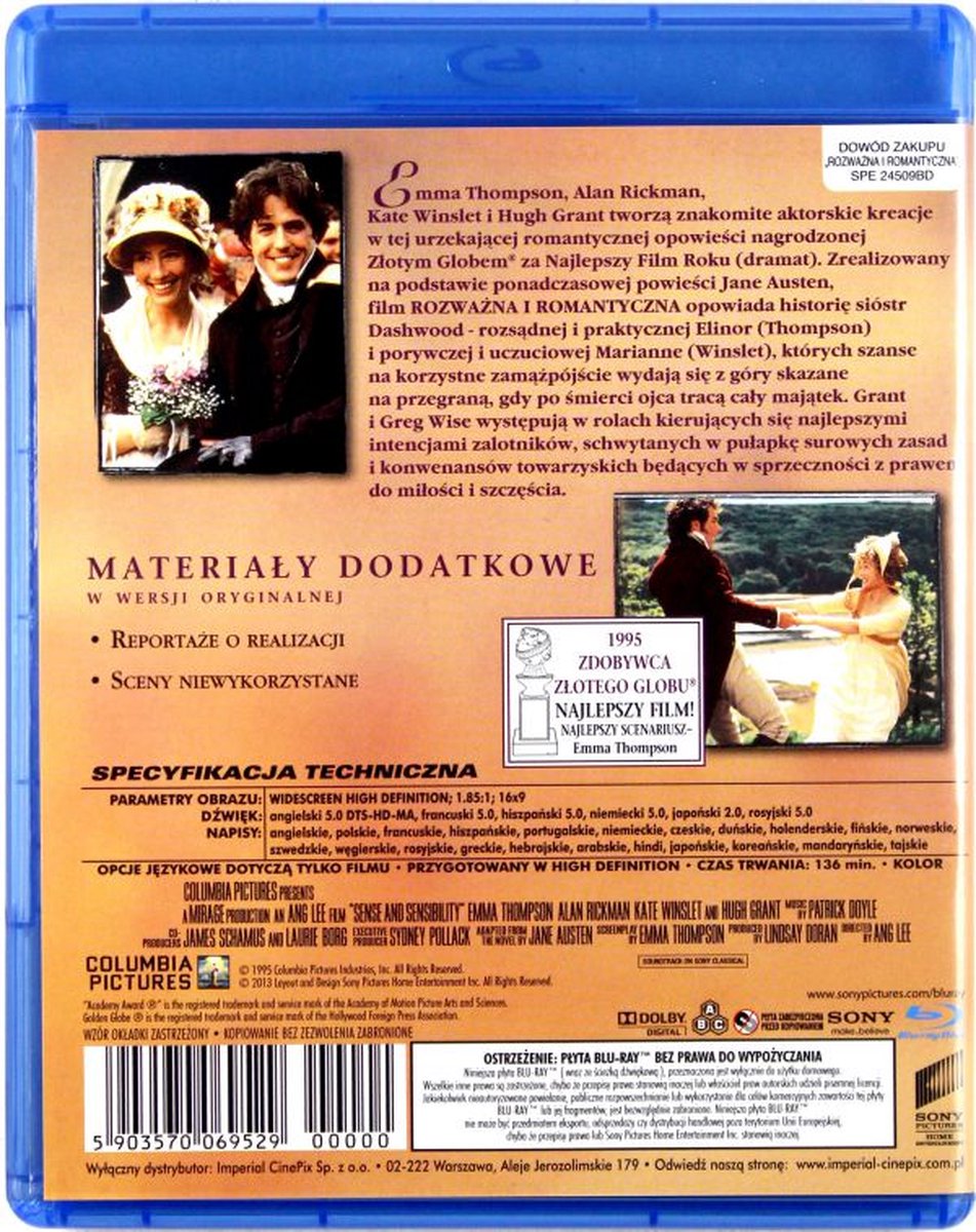 Sense and Sensibility [Blu-Ray] (Blu-ray), Tom Wilkinson | Dvd's | bol.com