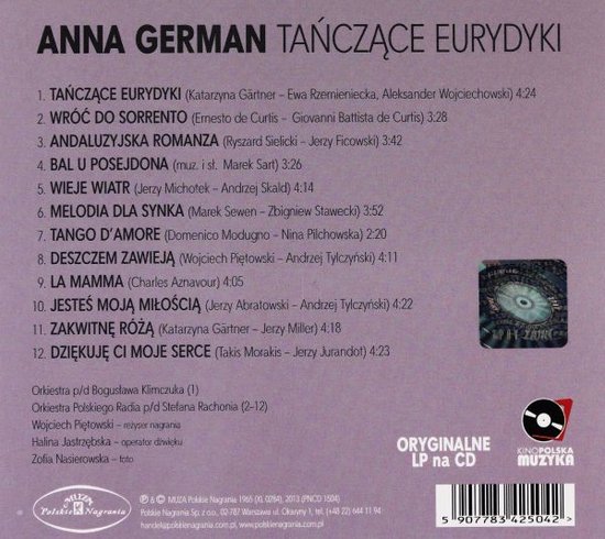 Anna German: Tańczące Eurydyki [CD], Anna German | CD (album) | Muziek ...