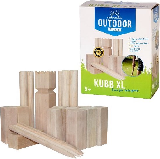 Outdoor Play Kubb spel XL - Speelgoed - Extra grote uitvoering - Geleverd met... | bol