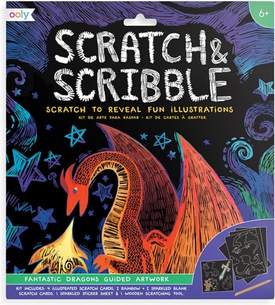 Ooly - Fantastic Dragon Scratch and Scribble Scratch Art Kit - Kras ...