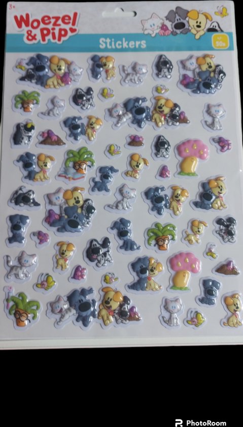 Woezel en Pip stickers, Stickers van woezel en pip, Set van 2 vellen ...