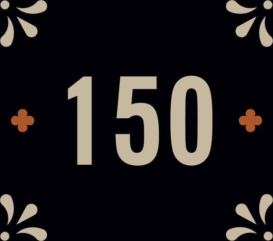 Huisnummerbord nummer 150 | Huisnummer 150 |Zwart huisnummerbordje ...
