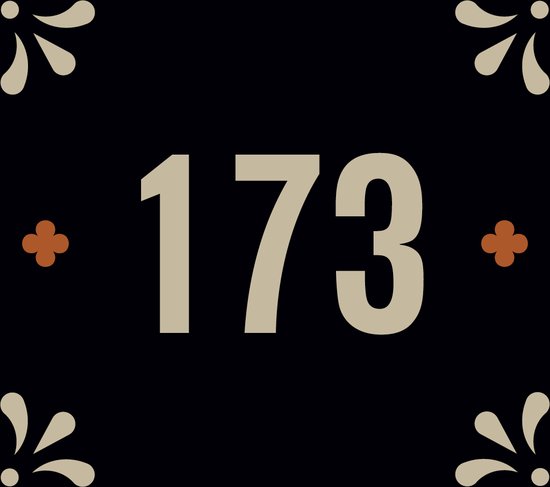 Huisnummerbord nummer 173 | Huisnummer 173 |Zwart huisnummerbordje ...