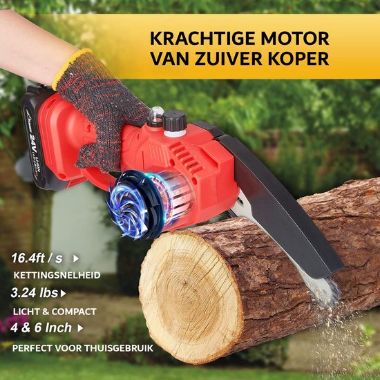 Kettingzaag - Accu Kettingzaag - Mini Kettingzaag - Hand Kettingzaag ...