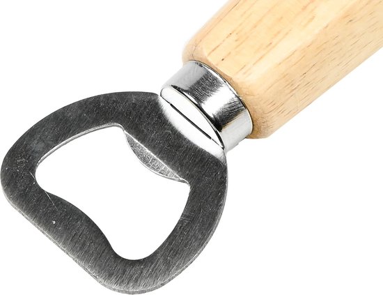Benson Flessenopener - RVS - eikenhout - 14 cm - bieropener | bol