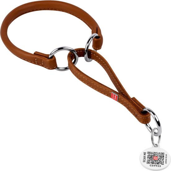 WAUDOG Soft Choke Halsband - Rond leder - Bruin - S - Diameter: 8 mm ...