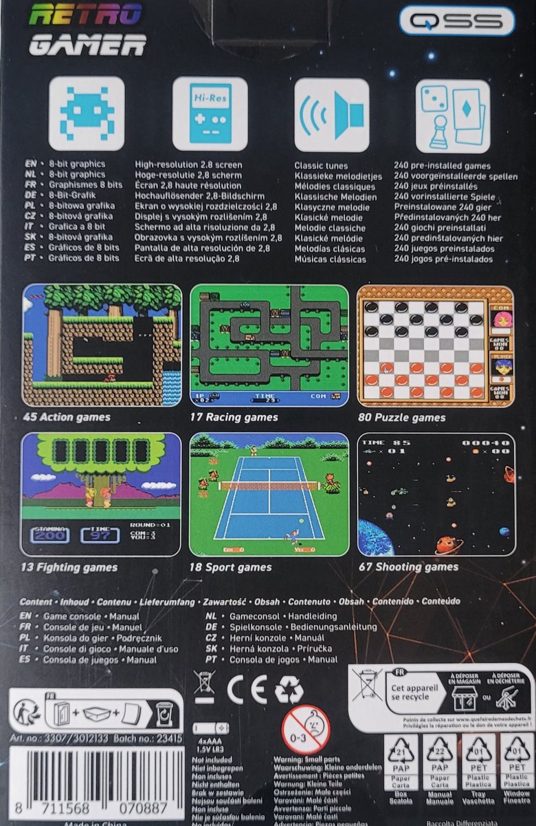 QSS Mini Retro Arcade Spelcomputer - Portable Spelcomputer voor ...