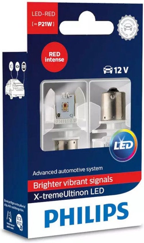 Philips X-tremeUltinon LED BA15s / P21W Red set 12898RX2 12v | bol