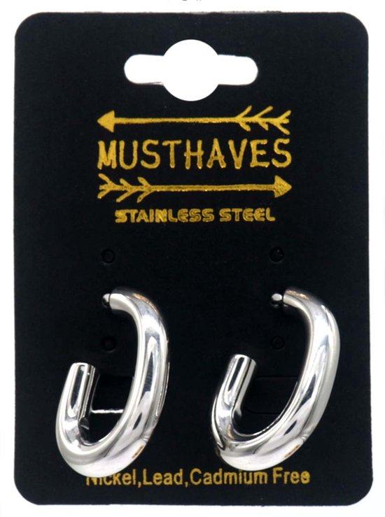 Oorbellen Boog - Oorringen - RVS - 2,5 cm - Zilverkleurig | bol