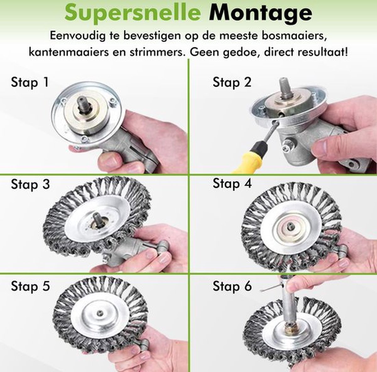 Universele Stalen Onkruidborstel 20CM voor bosmaaier - Voegenborstel ...