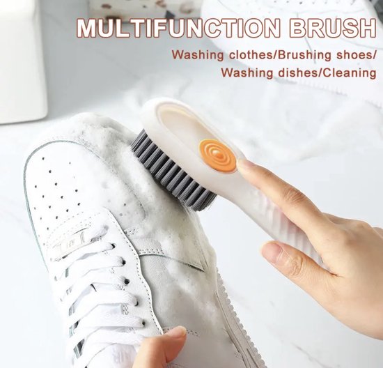 IXEN Multifunctionele Schoenborstel met Zeepdispenser - Wit | bol