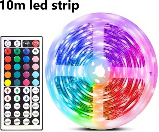 Led Strip - 10 Meter - RGB Verlichting - Zelfklevend - dimbaar - met ...