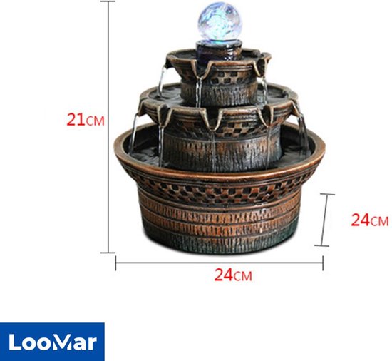 LooMar Fontein binnen - Fontein indoor - met LED - Kamerfontein ...