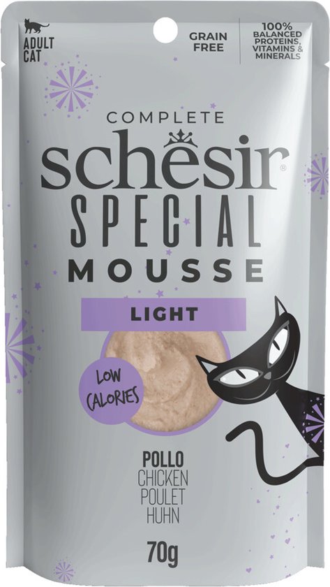 12x Schesir Special Cat Mousse Light Kip 70 gr | bol