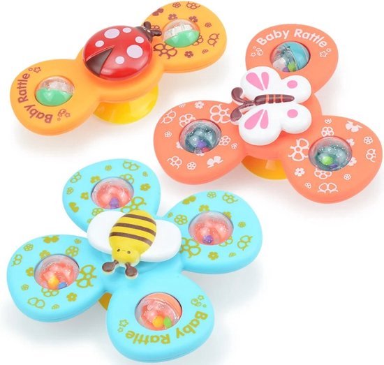 Fidget Spinners 3 stuks voor Baby's - met zuignapjes badspeelgoed ...