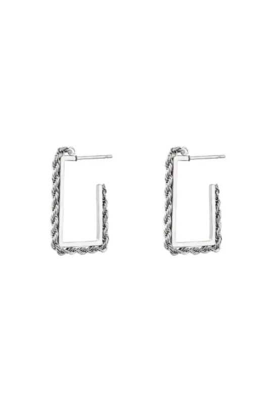 Oorbellen - Bohemian - Rectangle - Zilverkleurig - RVS | bol