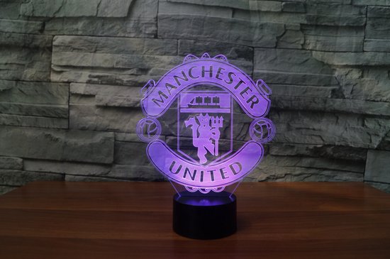Lumi 3D Nachtlamp - 16 kleuren - Manchester United - Voetbal - LED ...