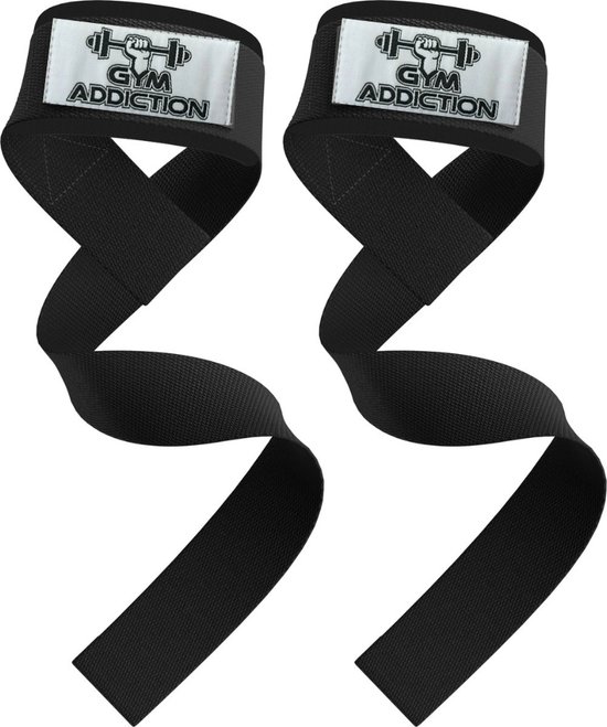 Gym addiction - Zwarte Lifting Straps - met Padding en Anti-slip ...