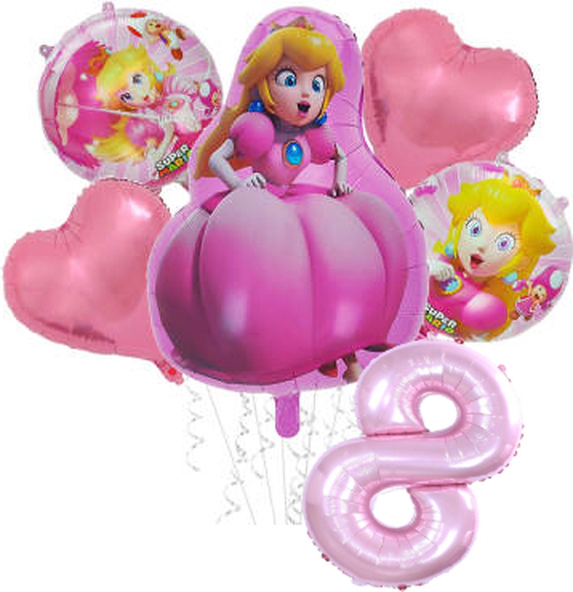 Super Mario Prinses Peach set - 73x52cm - Folie Ballon - princess peach ...
