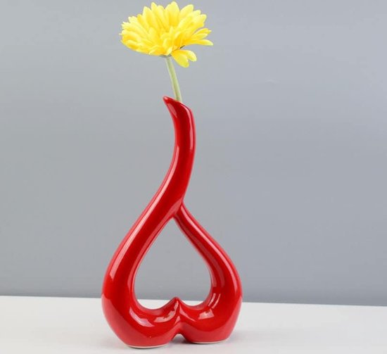 Keramische Vazen Rode Vazen Deco Porseleinen Bloemenvaas Tafelvaas voor ...