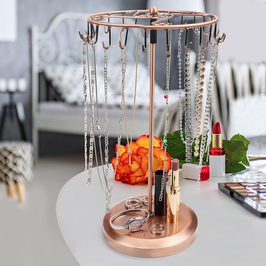 Koper Metalen Roterende Sieraden Houder Display Standaard (23 Haken ...
