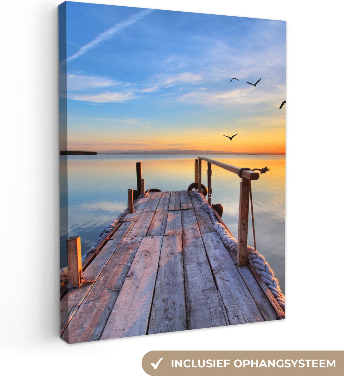 Canvas schilderij - Steiger in het water 30x40 - Kamer decoratie ...