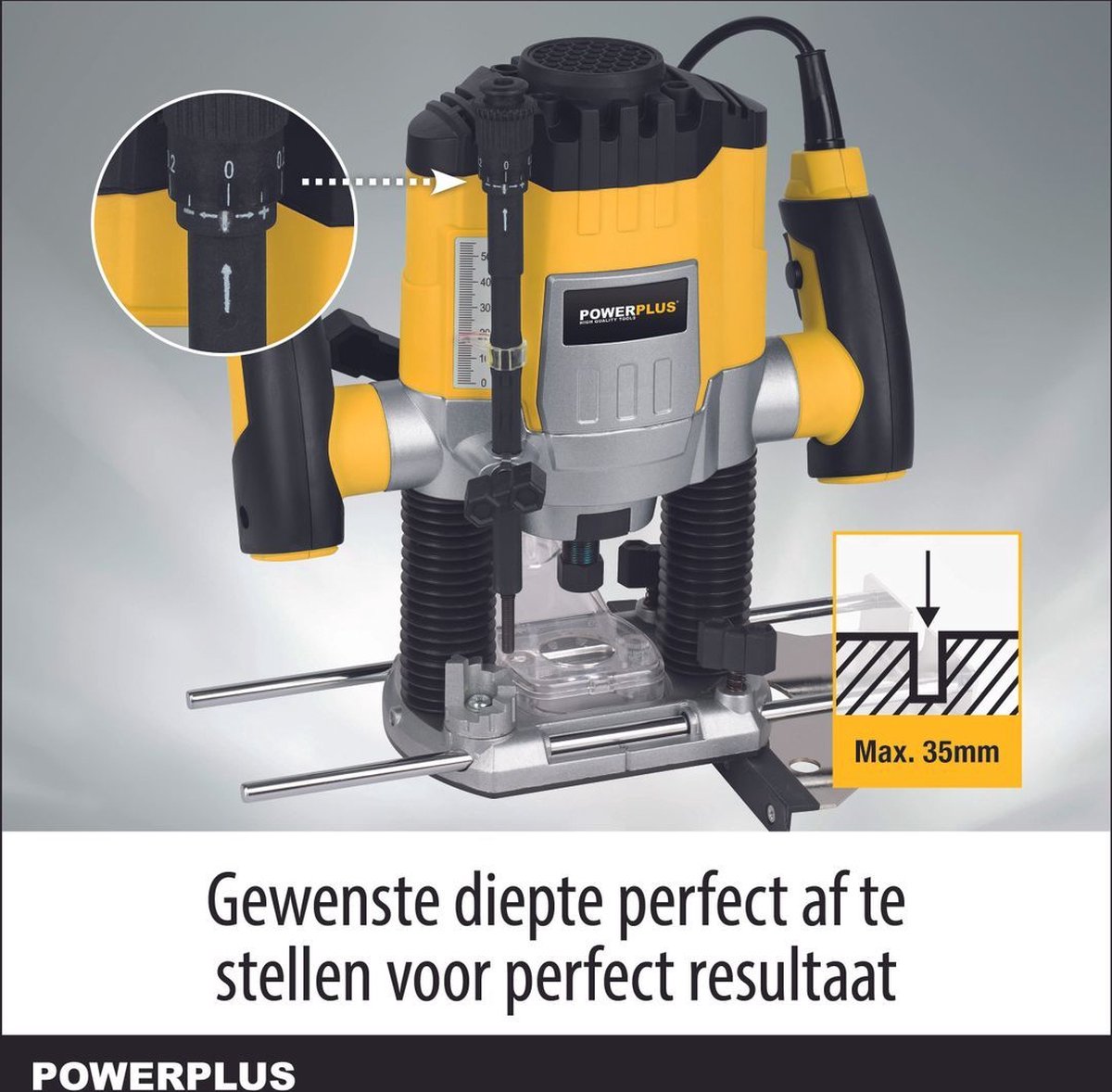 Powerplus POWX0910 Bovenfrees - 1200W - Max. diepte: 35mm - Variabele ...