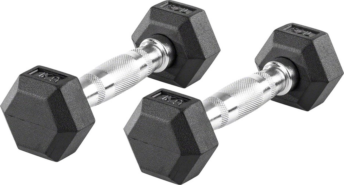 SET of 2 x 1 KG Hexagon Dumbbell KRAKEN | Stabiele Zeshoekige Vorm ...