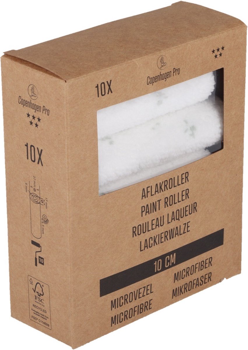 Copenhagen Pro lakrollers - microvezel - 10 stuks - 10 cm - incl beugel ...