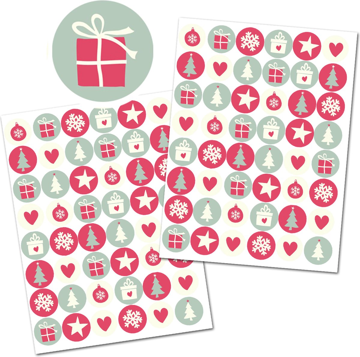Stickervellen Kerstmis - Stickers Kerst - Colored Christmas ...