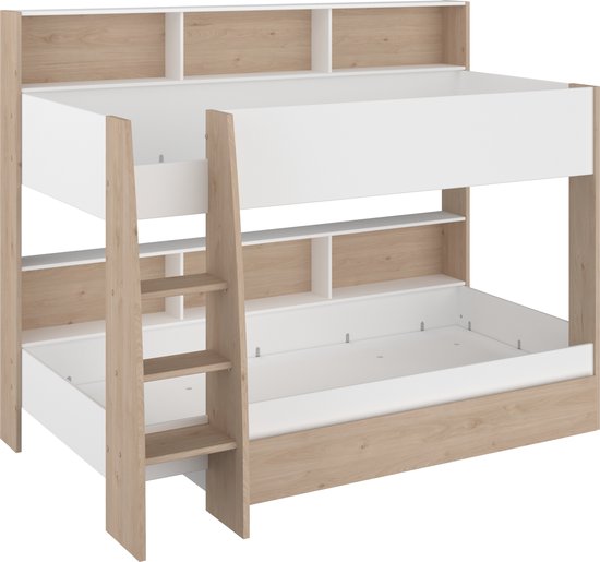Parisot Stapelbed Shelter 90x200cm met bedlade - wit/eik | bol
