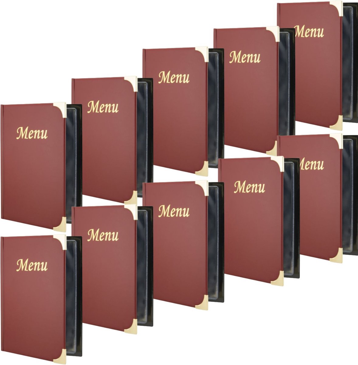 10 pack Menumap | A5 | wijnrood | menukaart mappen | | bol.com