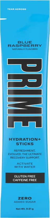 Prime Drink Hydration + Stick Blue Raspberry Zonder toegevoegde suikers ...