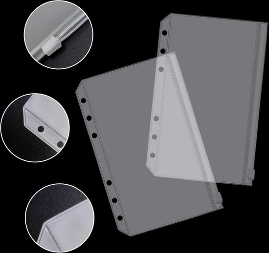 20-Delige - Set A6 Formaat Transparante Binder Zakken met Rits – PVC ...