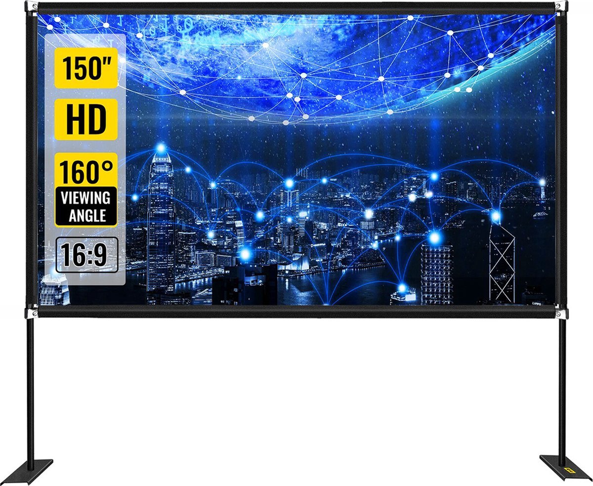 Écran de projection XXL 150 pouces – 4K Full HD – Angle de vision 160 ...