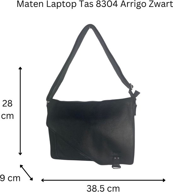 Laptoptas - Zwart - Leer - Crossbody Tas Dames - Werktas Heren ...
