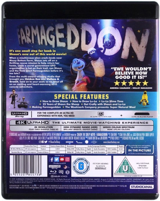 A Shaun The Sheep Movie - Farmageddon (Blu-ray), Justin Fletcher | Dvd ...