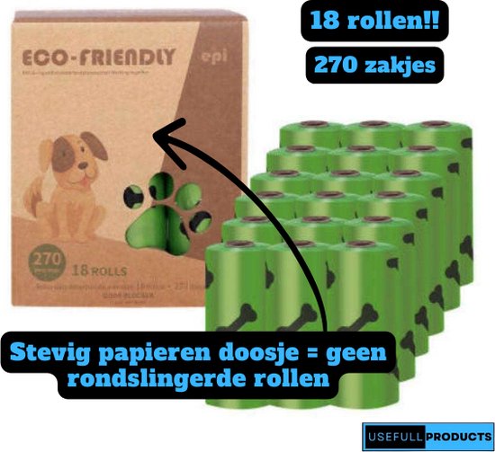 Milieubewuste poepzakjes – 270 stuks – Stevig - Biologisch afbreekbaar ...