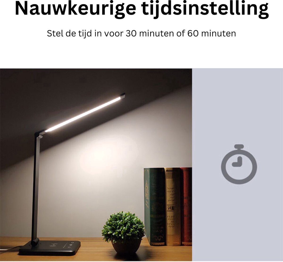 Bolture Daglicht Bureaulamp LED Dimbaar - Leeslamp Oplaadbaar ...