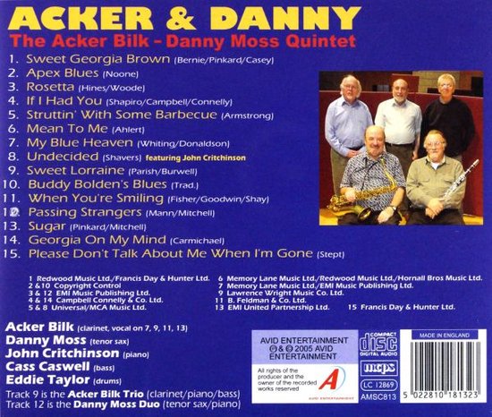 Acker & Danny, Acker/danny Moss Bilk | Muziek | bol