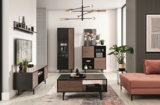 Dressoir - Planken - Metalen poten - Push to open opening - Zwart ...