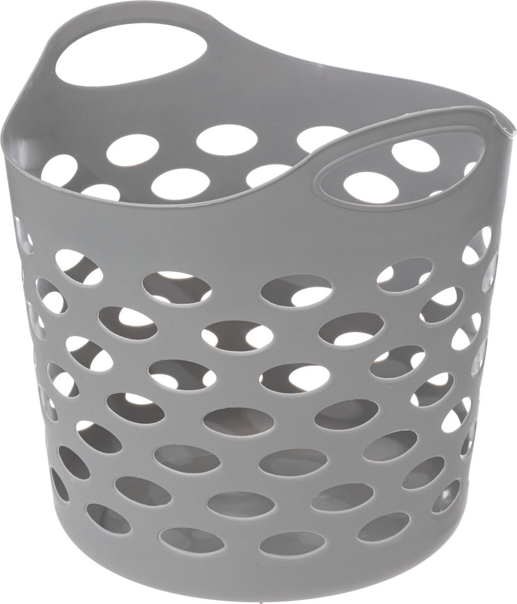 5Five Flexibele wasmand/opbergmand - rond - grijs - 28 liter - D39 x H54 cm | bol.
